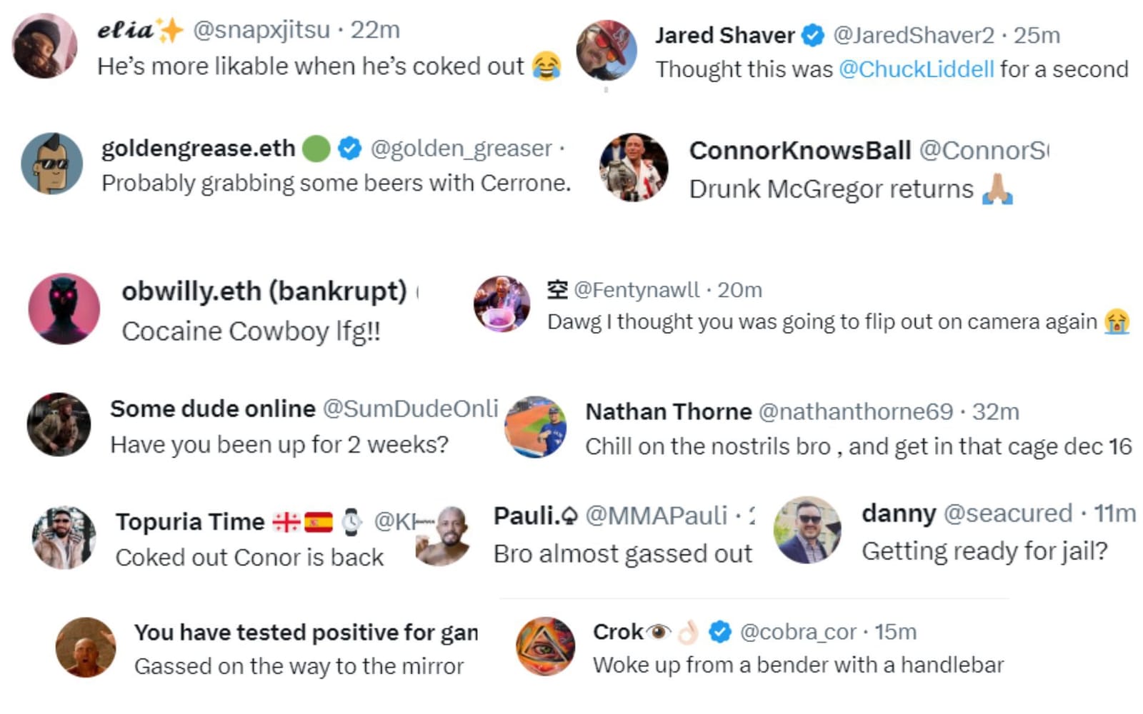 "He’s more likable when he’s coked out" - Conor McGregor's bizarre new ...