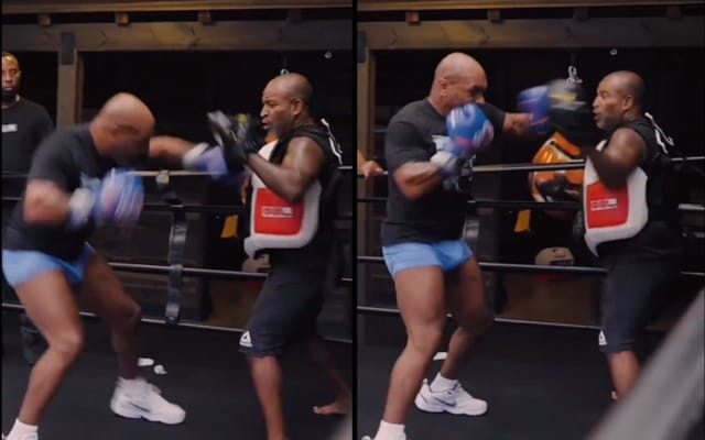 WATCH: Mike Tyson smashes the pads at 56 years old