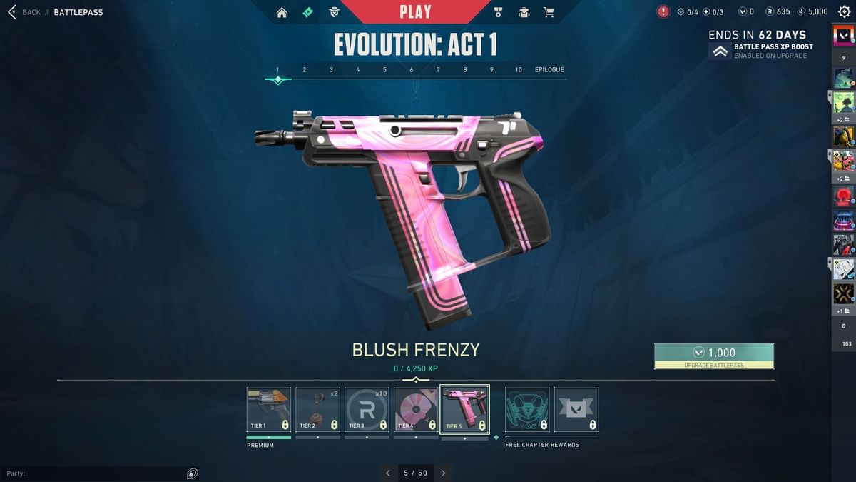 Battlepass: Valorant Episode 7 Act 1: All Battlepass tiers and rewards