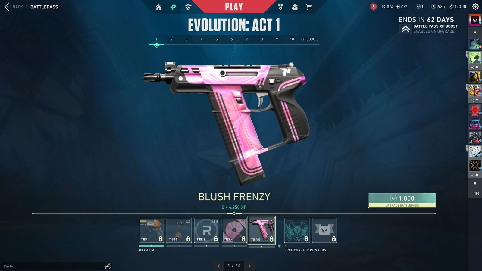 Battlepass: Valorant Episode 7 Act 1: All Battlepass tiers and rewards