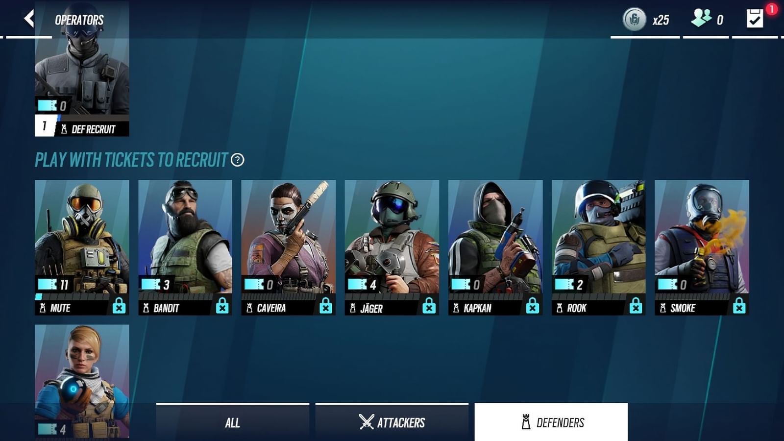 All available Operators in Rainbow Six Mobile Beta 2.0