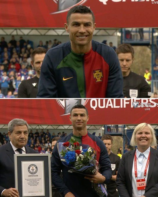 Cristiano Ronaldo receives Guinness World Record award after becoming ...