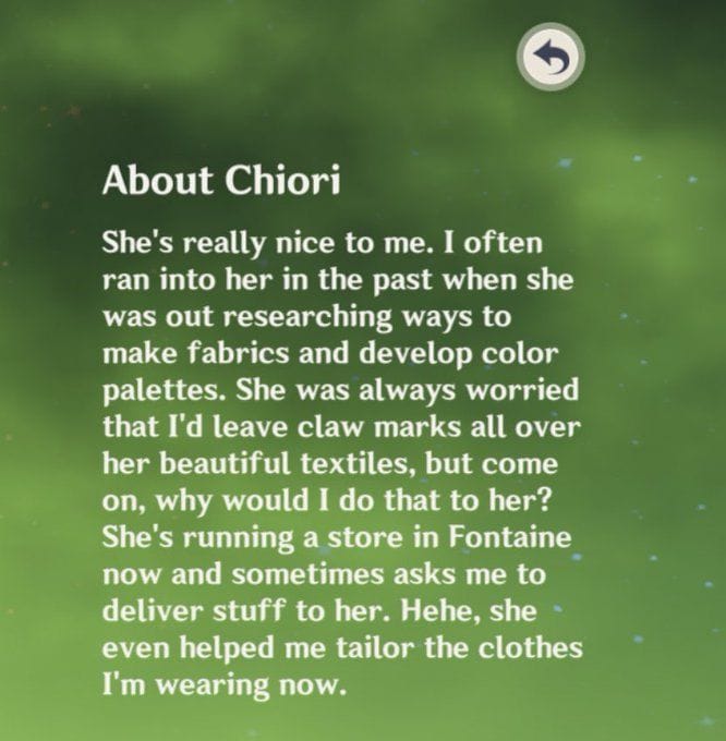 Genshin Impact Chiori leaks show full character design and more details