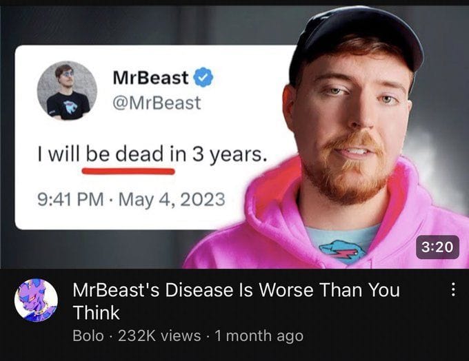 "I wouldn’t have known I’m dying in three years" - MrBeast slams ...