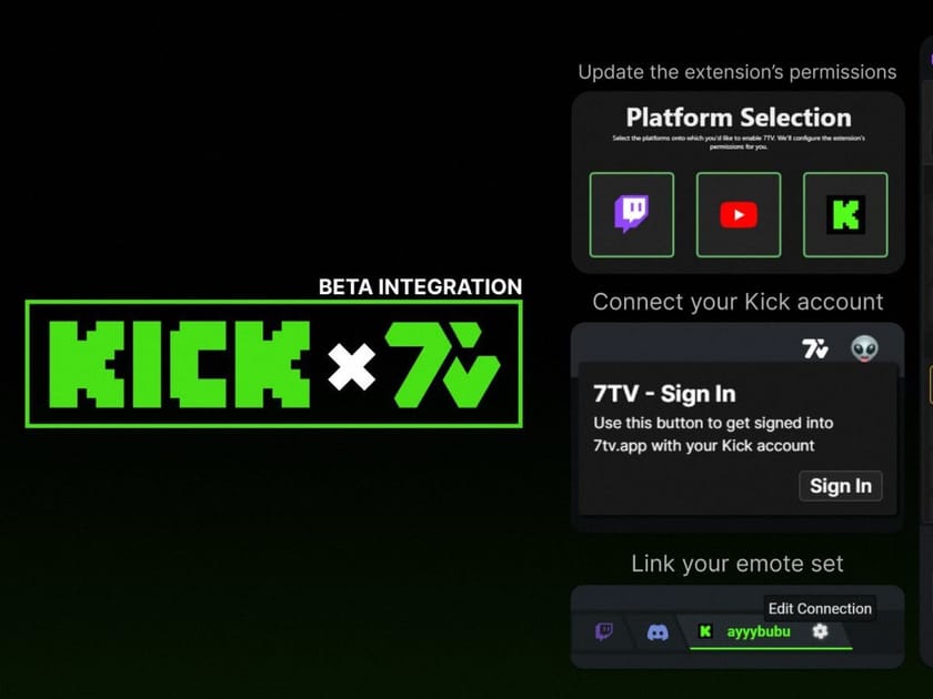 How to integrate popular emote platform 7TV on Kick? Entire process ...