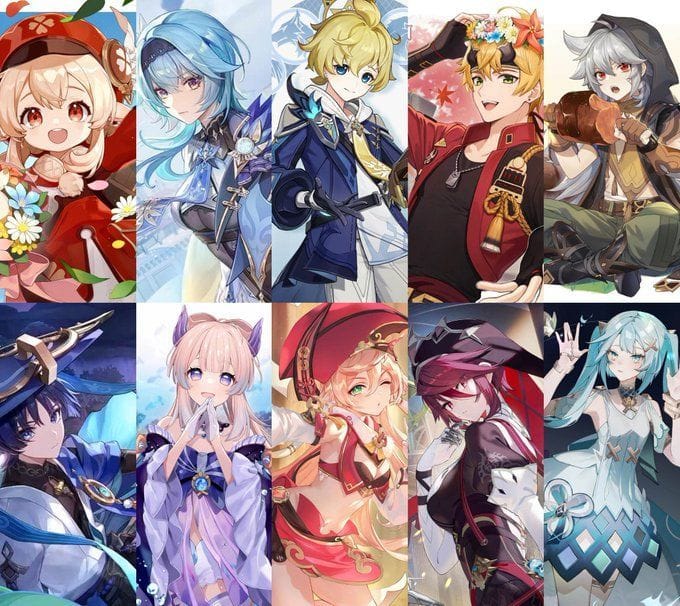 Genshin Impact 3.8 banners countdown for Wanderer, Kokomi, Eula, and Klee