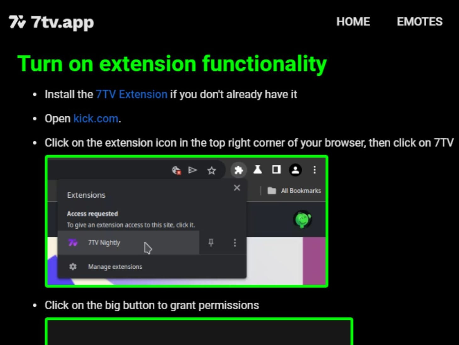 How to integrate popular emote platform 7TV on Kick? Entire process ...