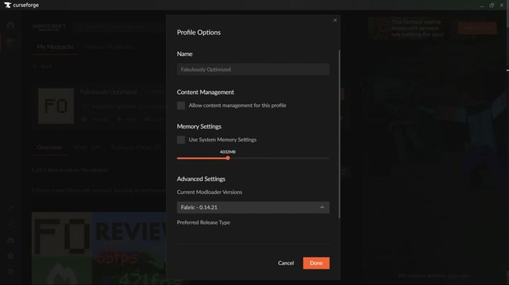 How to download and install modpacks for Minecraft 1.20