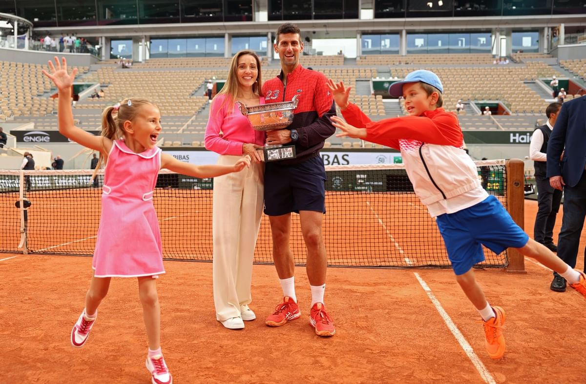 In pictures: Novak Djokovic celebrates French Open triumph with family