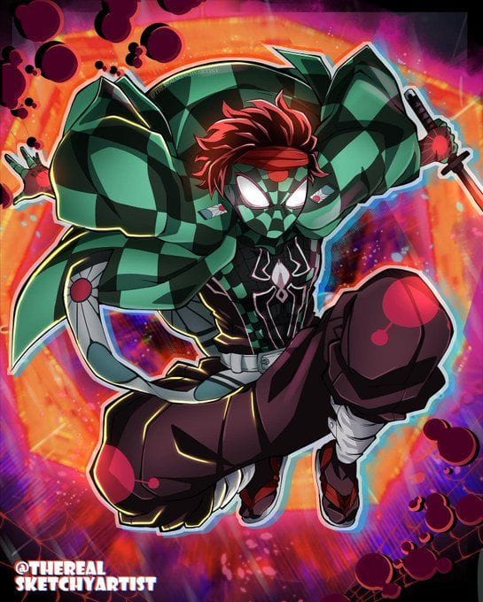 Spiderman: Demon Slayer x Spiderman crossover turns Tanjiro into a web ...