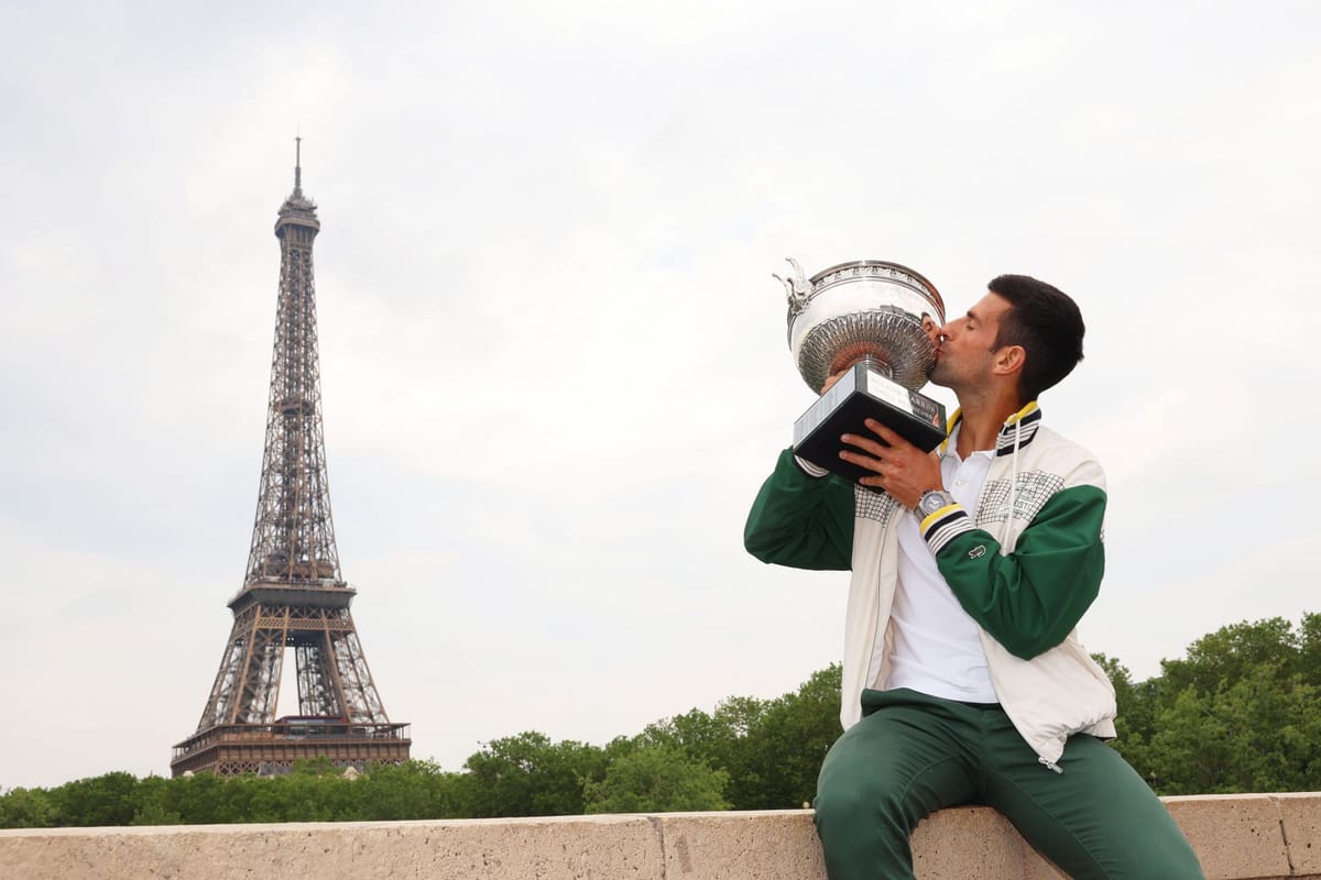 Novak Djokovic all smiles at French Open 2023's post tournament photoshoot
