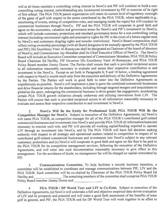 The PGA TOUR – PIF alliance’s ‘framework agreement’ leaks; reveals big information about the big ...