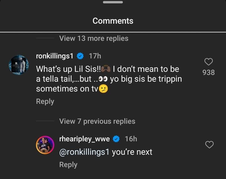 Rhea Ripley sends a two-word message to 51-year-old WWE star after he complains about her to her ...