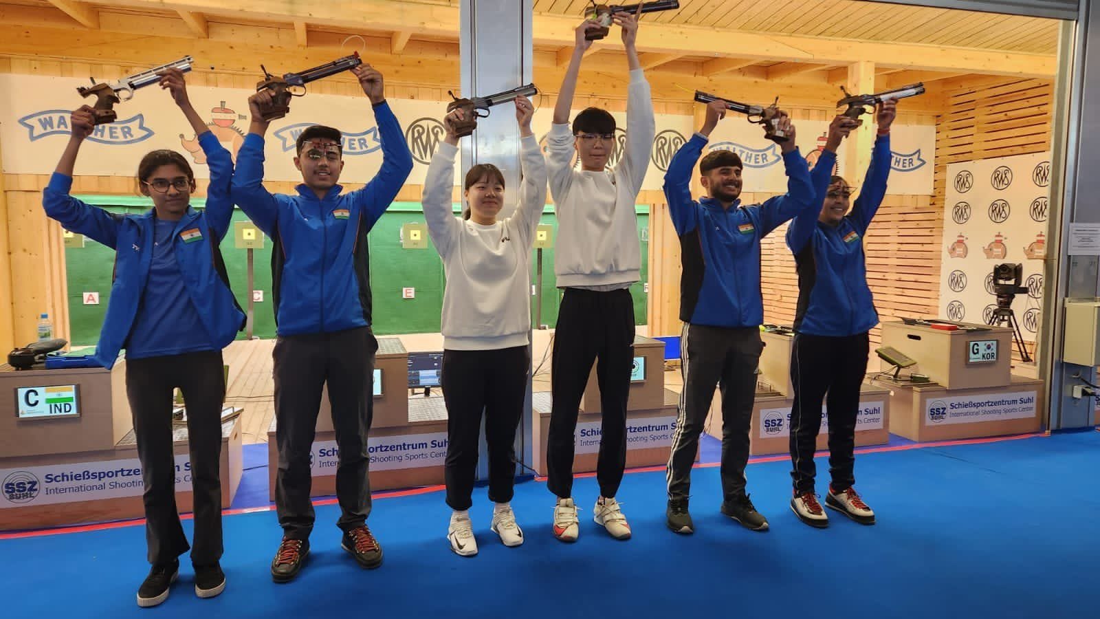 Gautami Bhanot and Abhinav Shaw secure gold in 10m Air Rifle Mixed Team Event at ISSF Junior ...