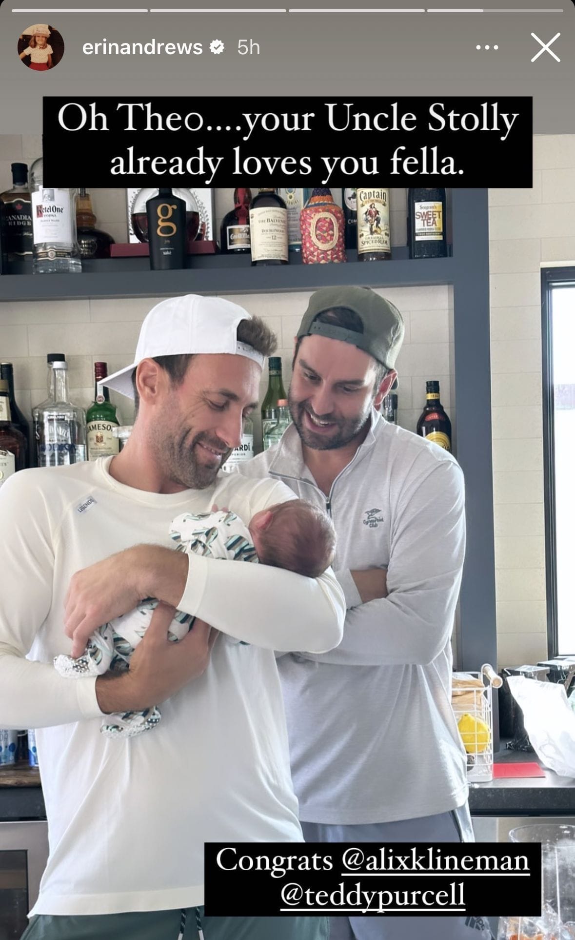 Erin Andrews posts adorable picture of Jarret Stoll holding little baby ...