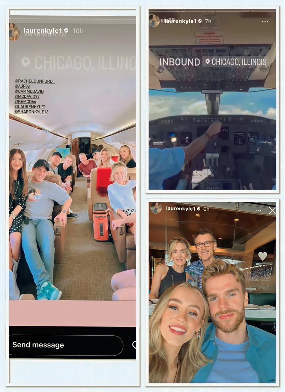 Connor McDavid and Lauren Kyle jet off to Chicago with family