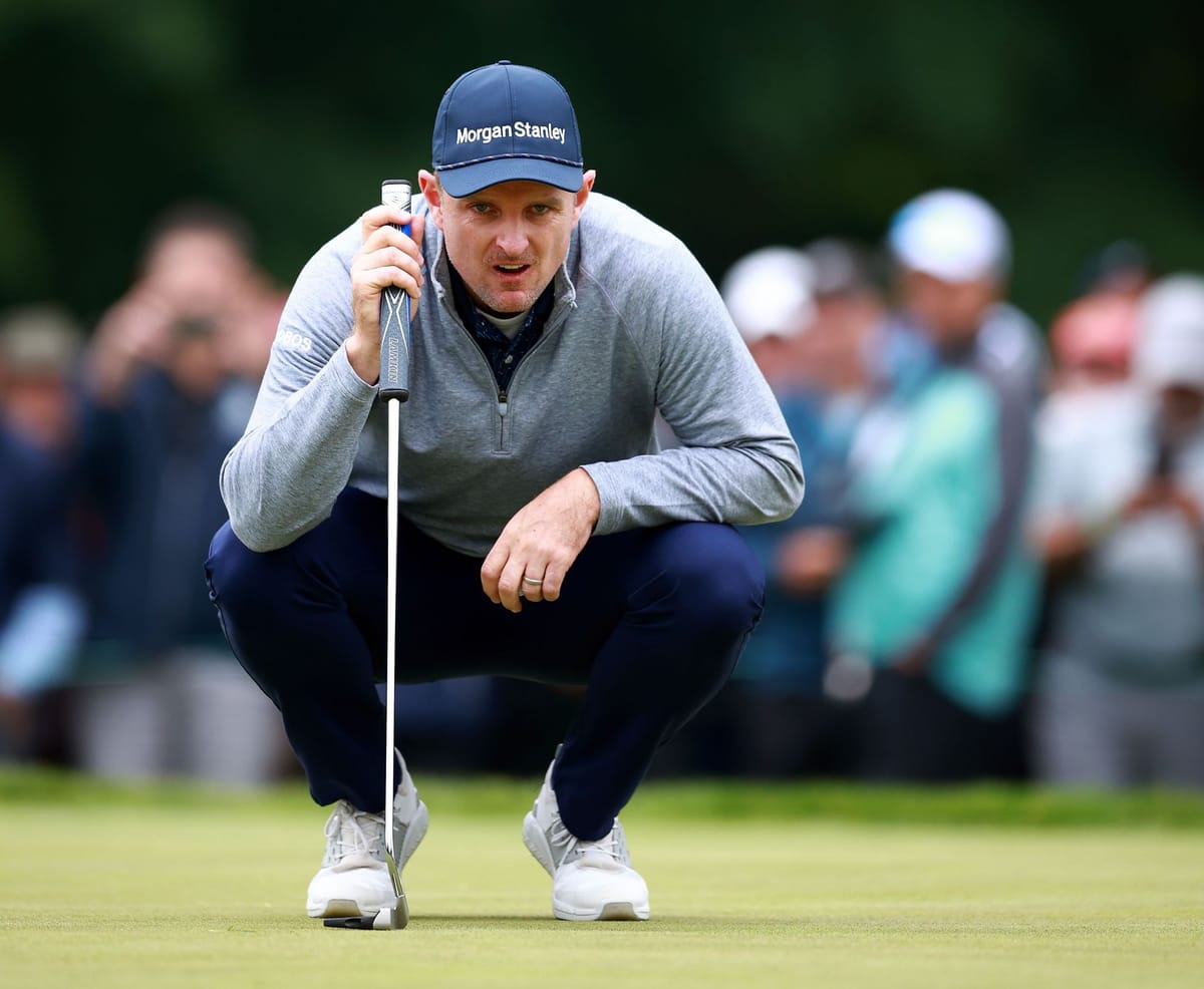 “We're looking for a harmonious world of golf" - Justin Rose stands ...