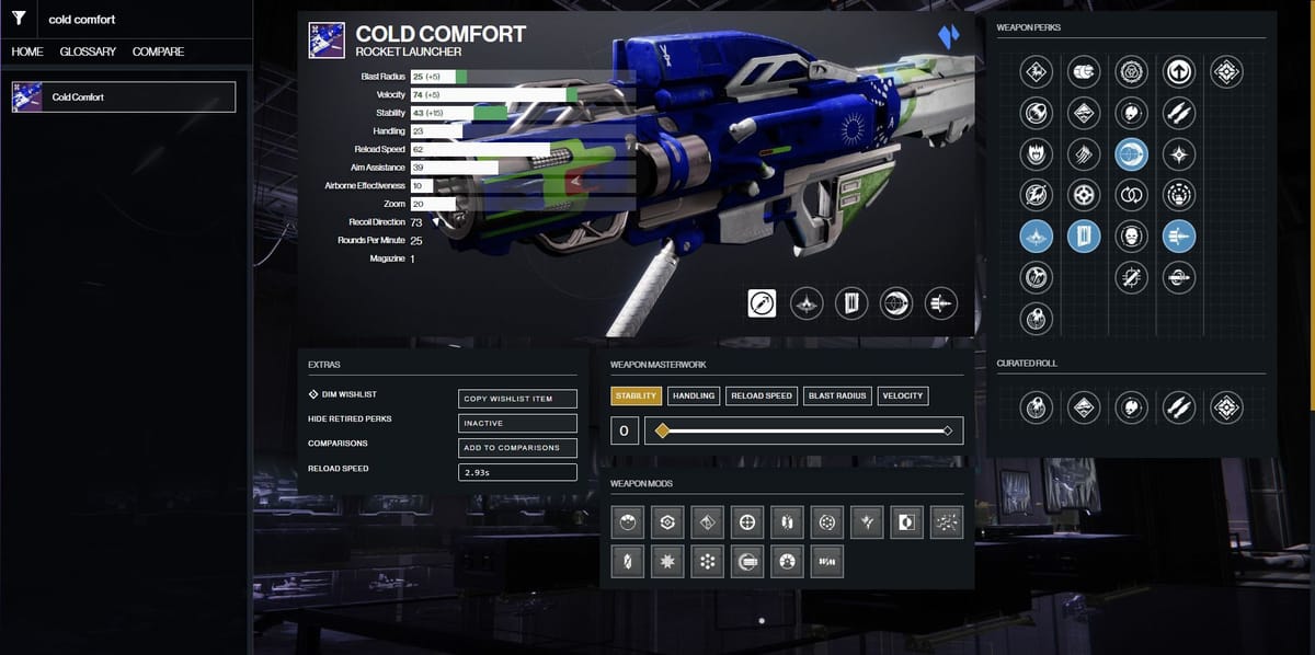 Destiny 2 Cold Comfort god rolls, how to get, and more