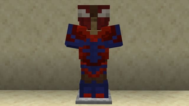 Minecraft player uses armor trims to create Spider-Man costume