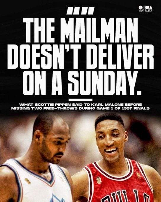 “The Mailman doesn't deliver on a Sunday" – When Scottie Pippen’s trash ...