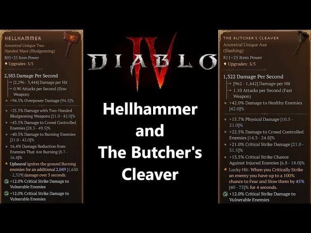 5 best two-handed maces in Diablo 4