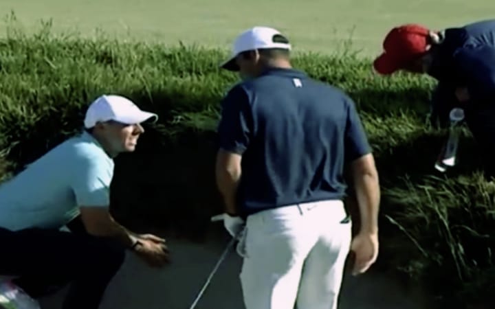Rory McIlroy getting a 'free drop' for his embedded ball at the 2023 US ...