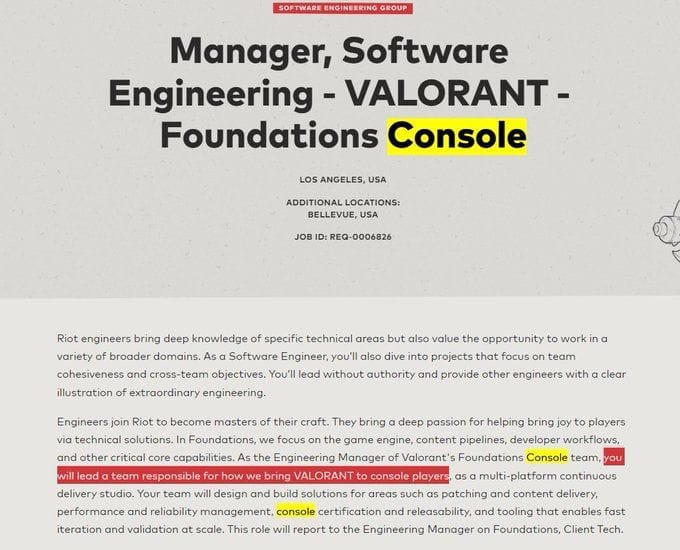 Valorant console is now closer to reality as per Riot Games' new job ...