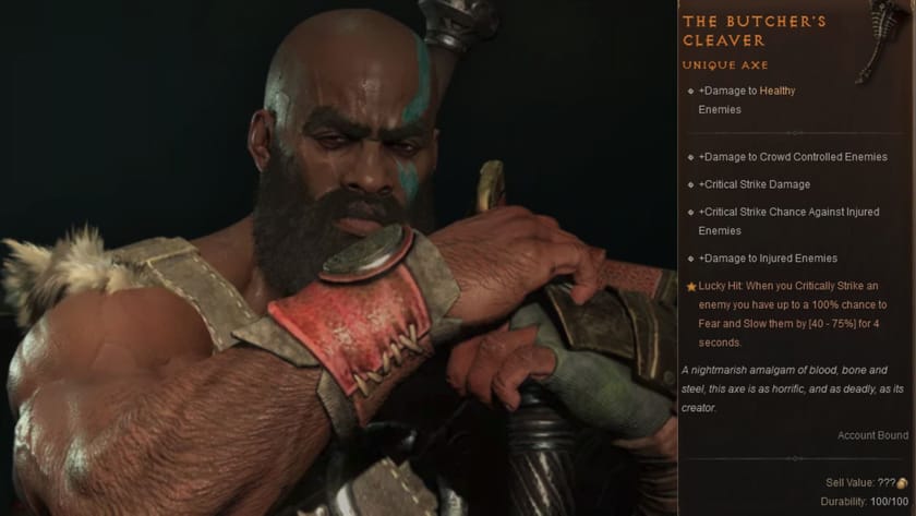 The Butcher's Cleaver in Diablo 4: How to get, Unique effects, Affixes ...