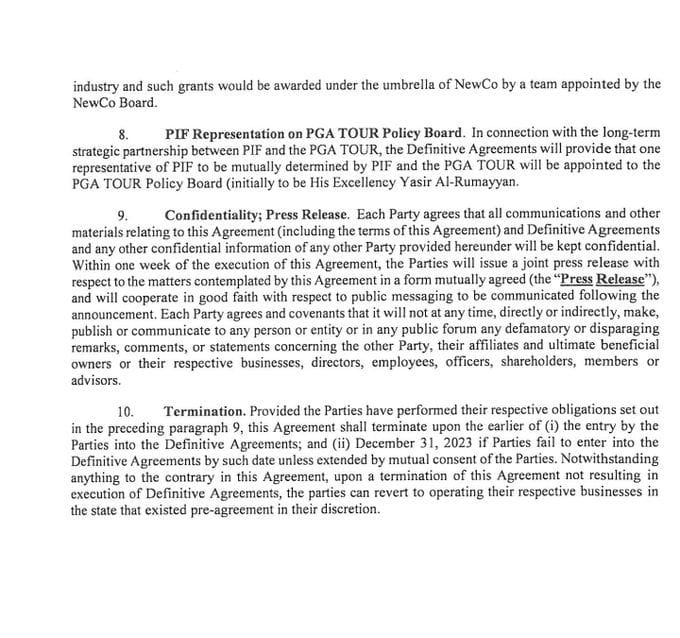 The PGA TOUR – PIF alliance’s ‘framework agreement’ leaks; reveals big information about the big ...