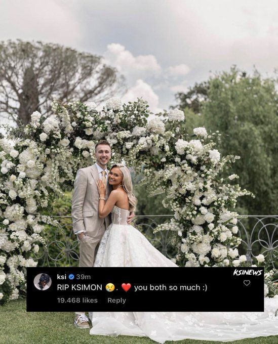 "RIP KSIMON" - KSI, Pokimane, and more react as Sidemen member Miniminter marries Twitch ...