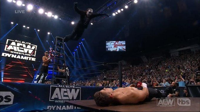 Sting leaping off a ladder through a table - sensible or stupid?