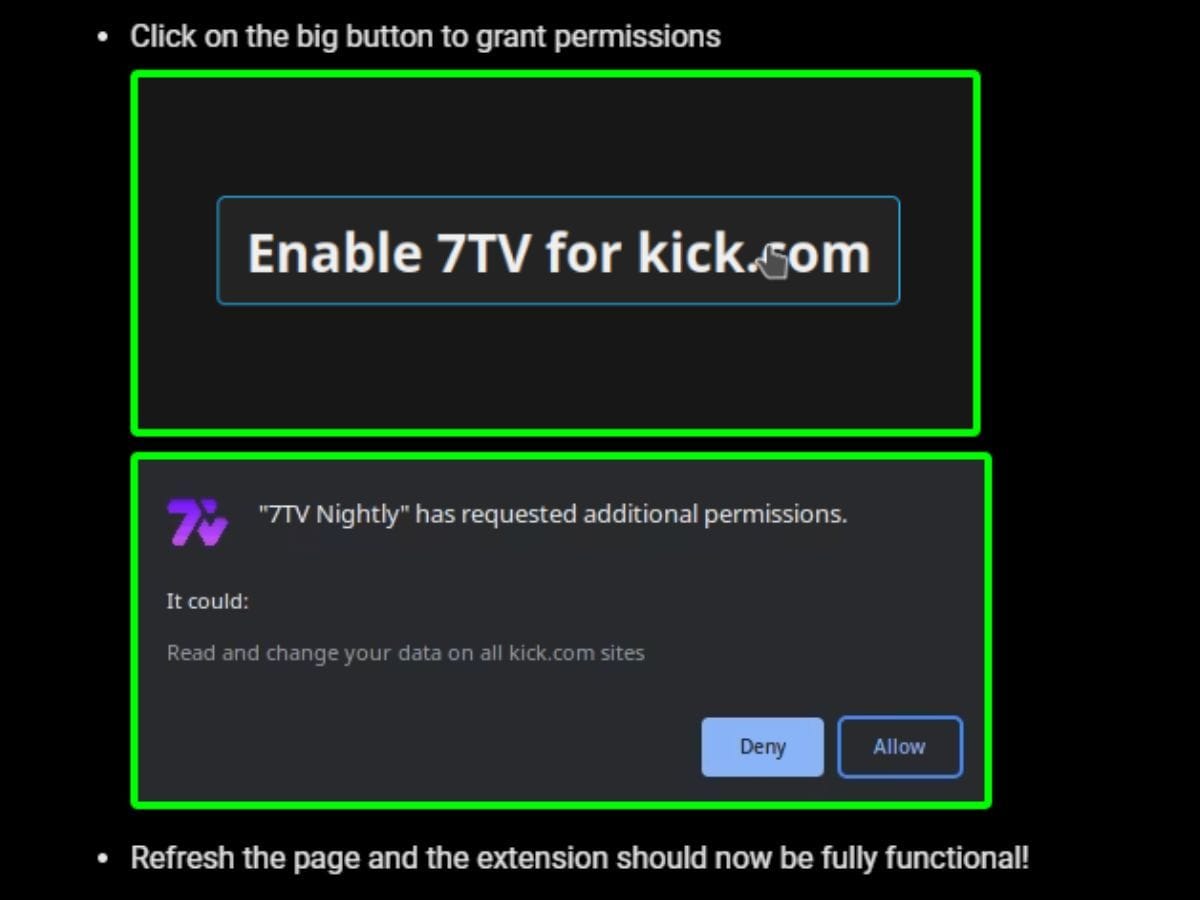 How to integrate popular emote platform 7TV on Kick? Entire process ...