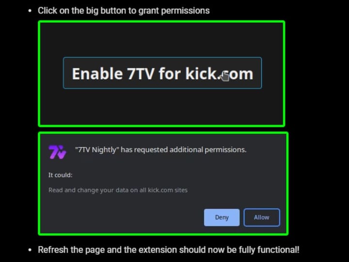 How to integrate popular emote platform 7TV on Kick? Entire process ...
