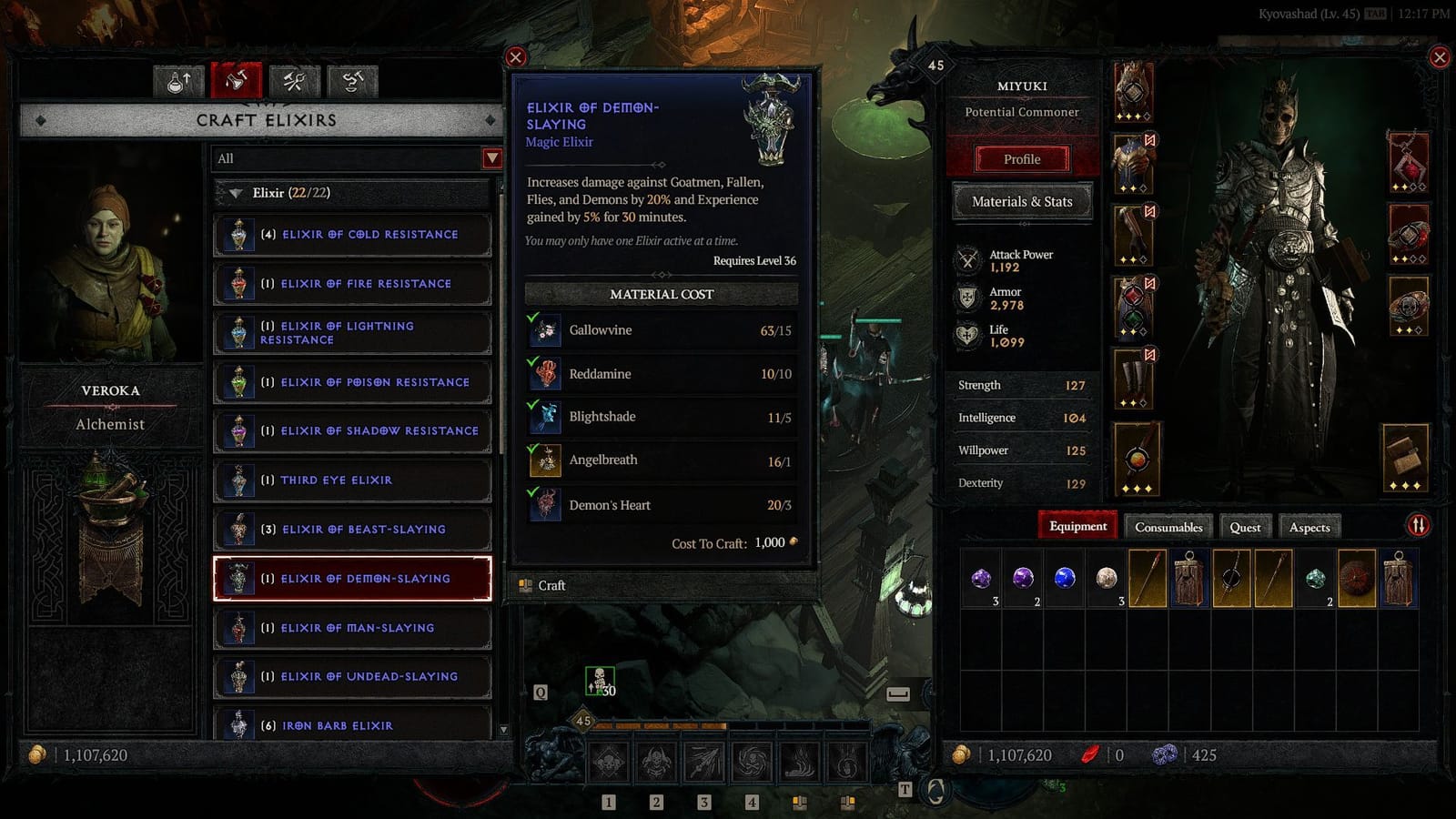 Diablo 4 Elixir of Demon-Slaying: Types, recipe, effects, and more