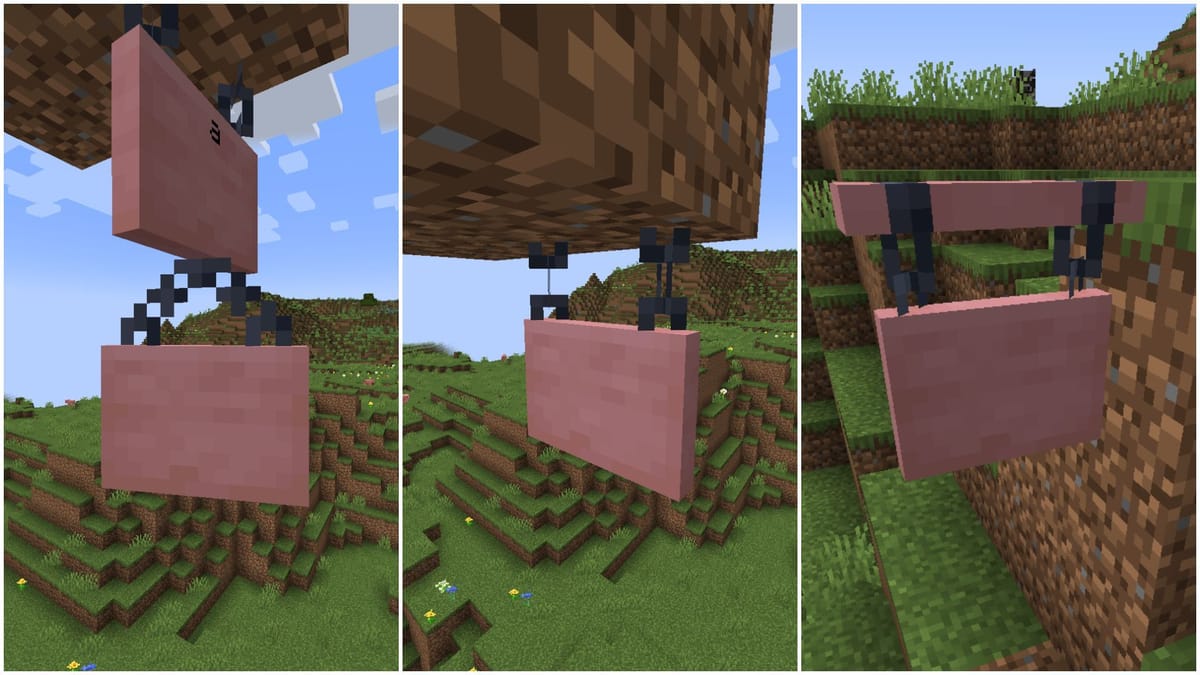 How to make all types of hanging signs in Minecraft 1.20 update?