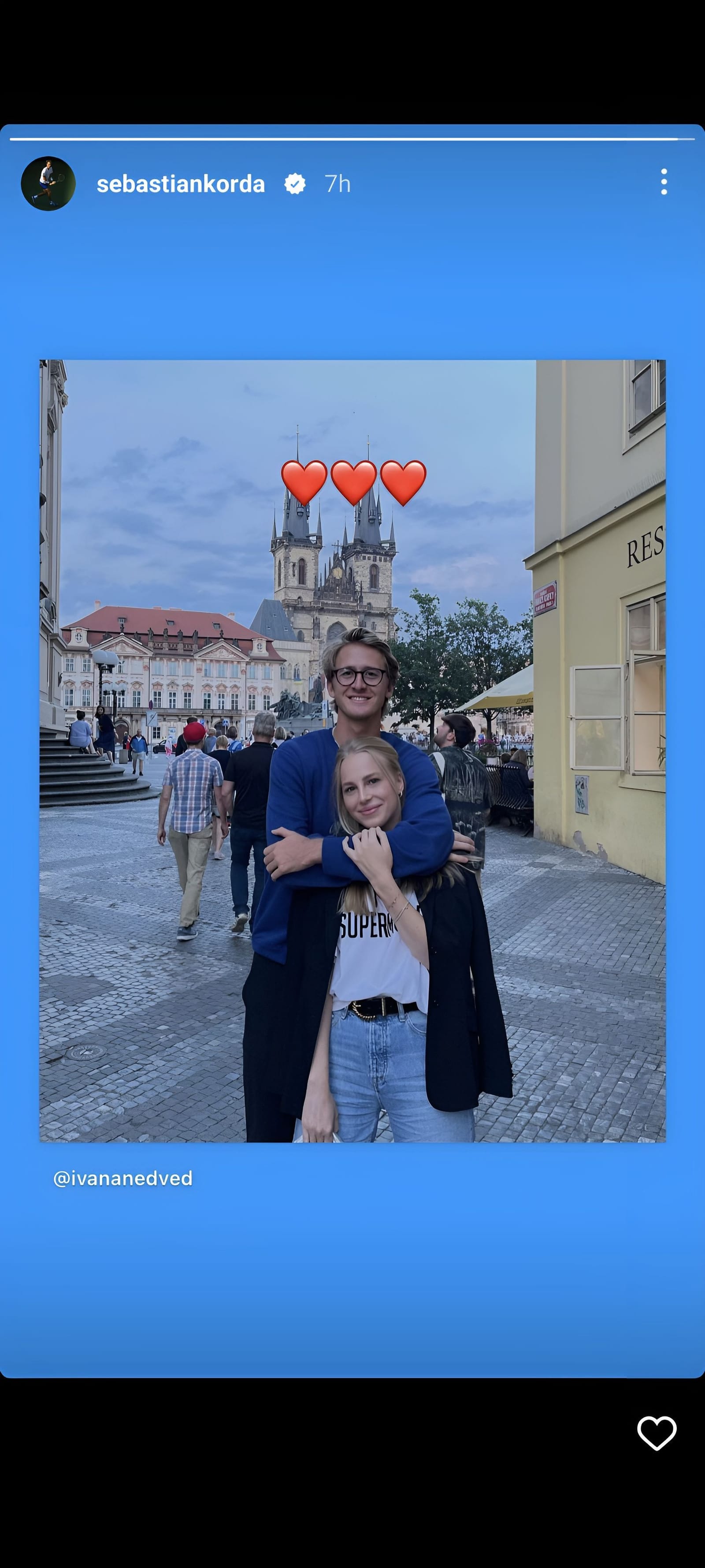 Sebastian Korda and girlfriend Ivana Nedved share a glimpse of their ...