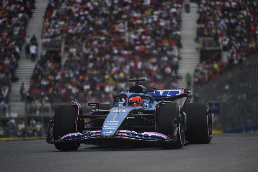 Alpine addresses the loose rear wing on Esteban Ocon's car