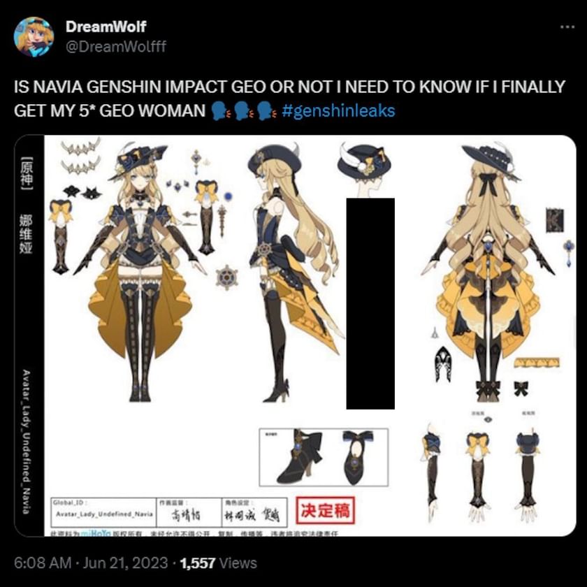 Genshin Impact leaks Navia: Upcoming Fontaine character design