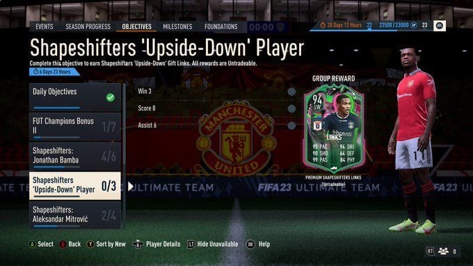 Gift Links Shapeshifters Upside-Down objective set: FIFA 23 Gift Links ...
