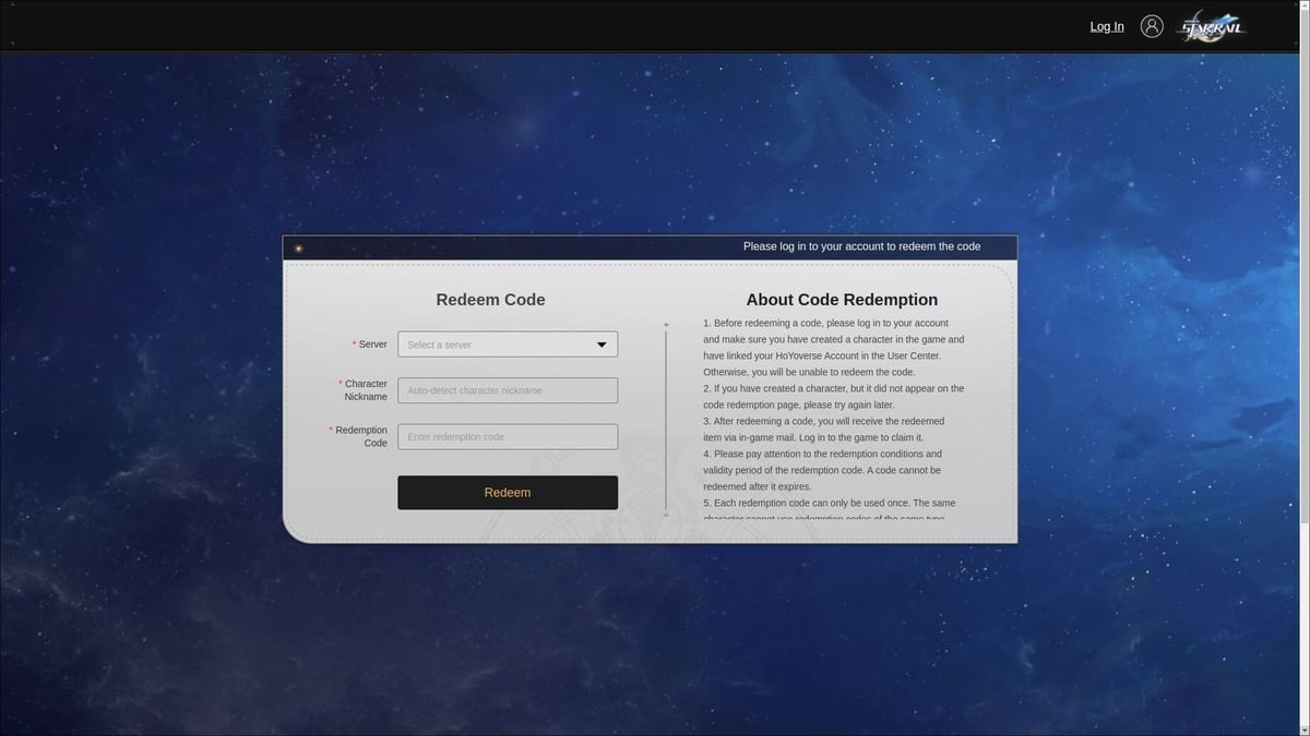 New Honkai Star Rail redeem code for version 1.1