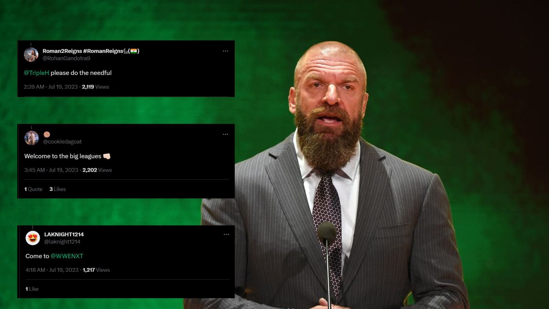 "Triple H please do the needful," "Welcome to the big leagues" - Fans ...