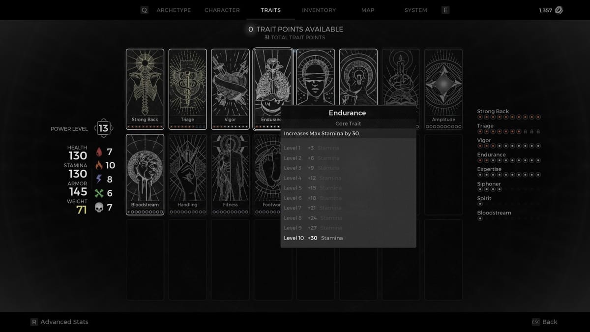 Best starting Traits to level up in Remnant 2