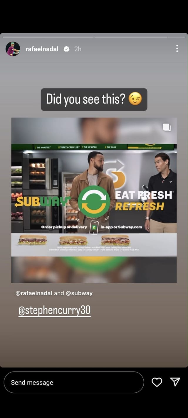 Rafael Nadal teams up with Steph Curry in hilarious new Subway commercial