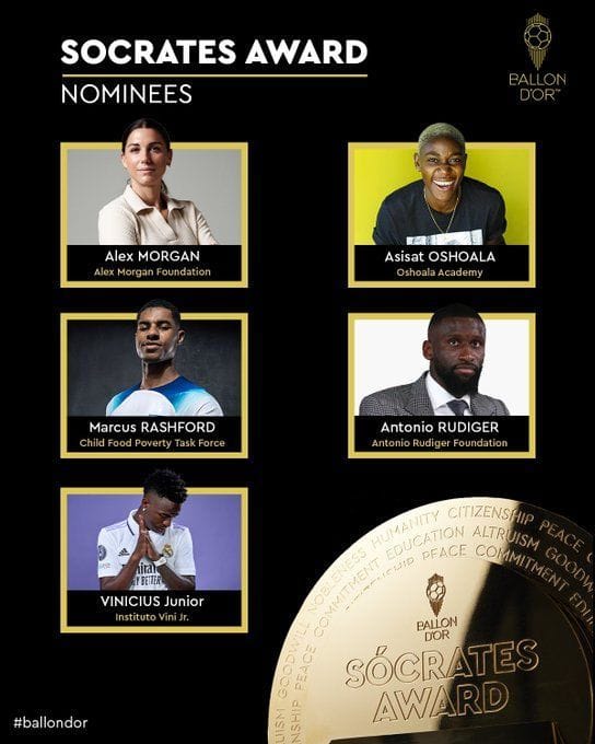 Marcus Rashford, Vinicius Jr, and more: Nominees for the Socrates Award ...