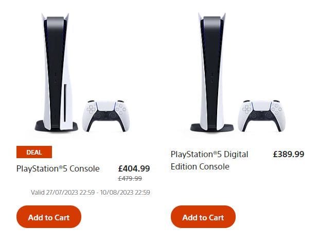 PS5 Disc version now only £15 more expensive than Digital version, hinting at close release date ...