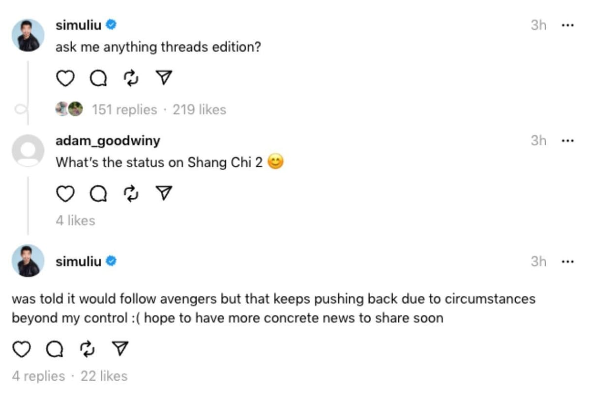 Simu Liu finally breaks the silence on the status of Shang-Chi 2 on ...