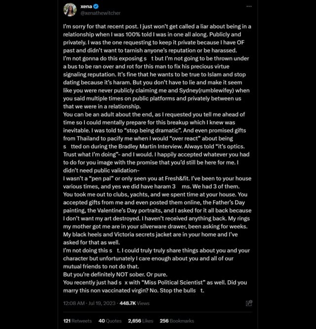 "I'm not going to be thrown under the bus" - Sneako's alleged ex ...