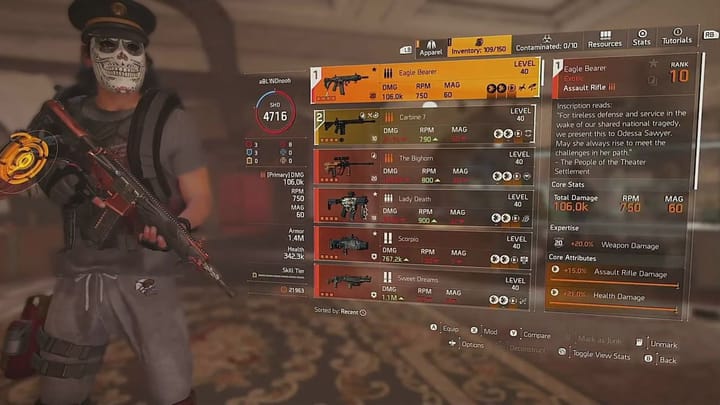 Top 5 Exotic Weapons in The Division 2