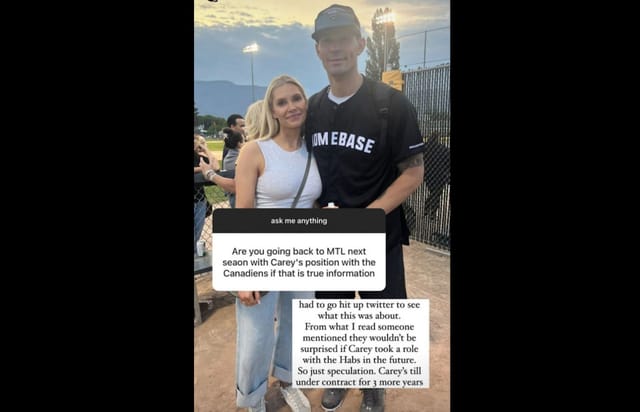 Carey Price's wife addresses rumors surrounding Habs goalie's retirement