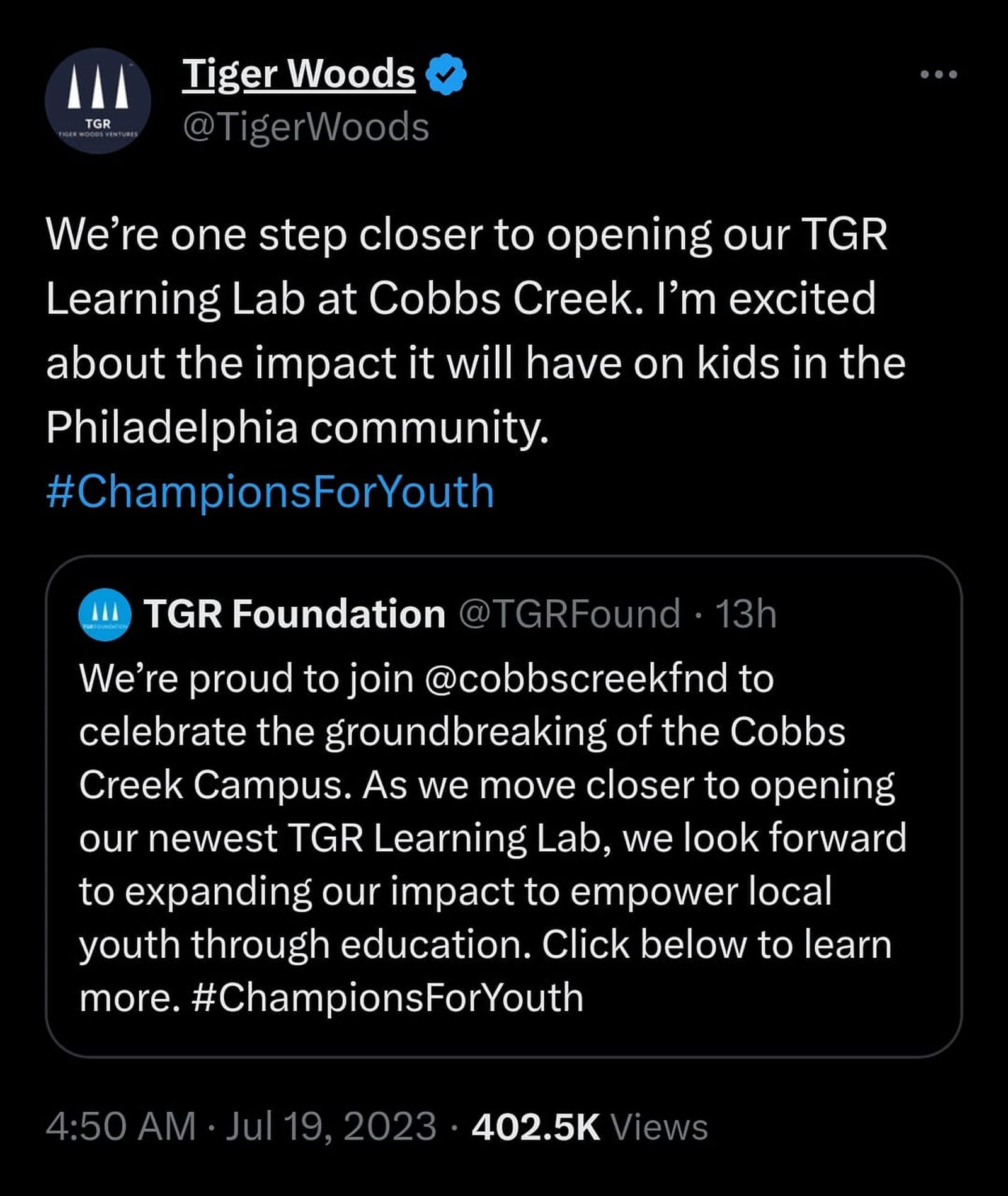 "We're one step closer" - Tiger Woods 'excited' to open TGR Learning ...